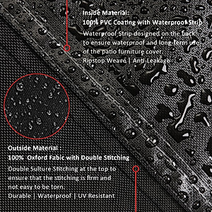 Patio Furniture Covers, 4 Piece Heavy Duty Waterproof Outdoor Furniture Cover with Windproof Buckle Strap, Rattan Wicker Patio Furniture Set Cover for Chair Sofa Black (Black, X-Large)