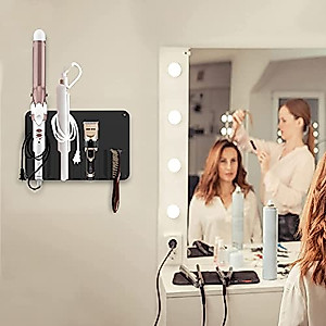 Linkidea Hair Straighteners Holder Wall Mount, Hair Styling Tool Storage Organizer, Beauty Hair Appliance Rack Stick Stand for Flat Irons, Curling Wands, Hair Straighteners, Combs