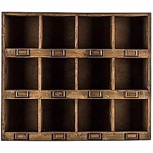 Hobby Lobby Rustic Antique Brown Wall Shelf with 12-Slots