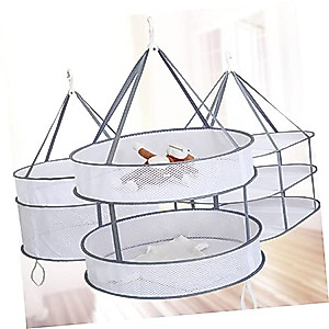 Alipis 2pcs Double Clothes Basket Collapsible Laundry Drying Rack c fold Towels Foldable Laundry Rack Towels Drying Hanger Underwear Drying Hanger Foldable Cloth Dryer Towels Drying net