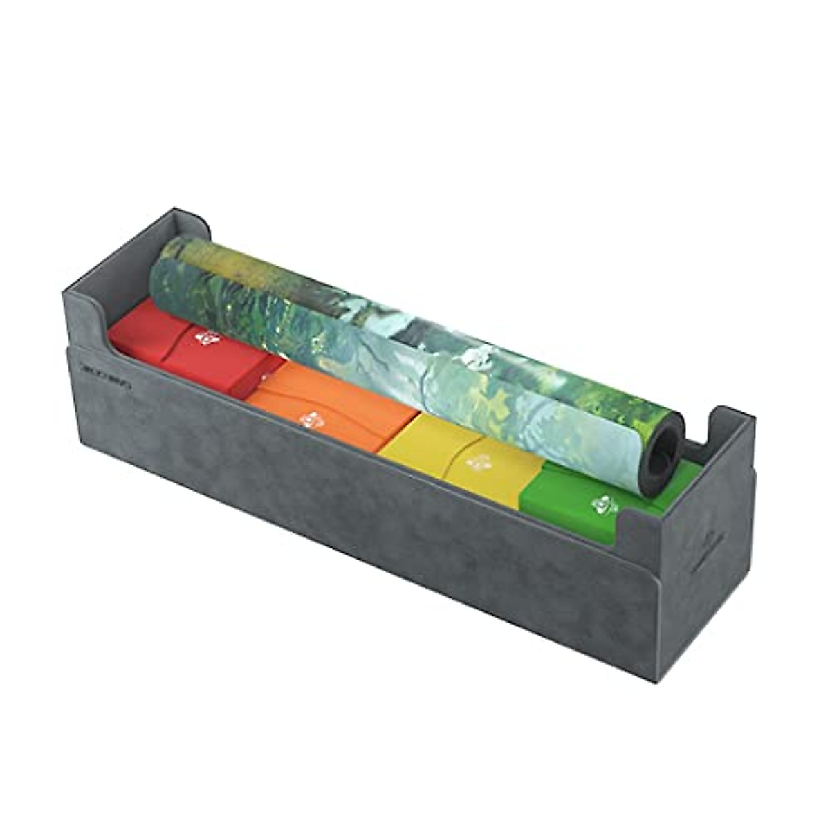 Gamegenic Dungeon S 550+ Convertible Deck and Game Accessories Box Double-Sleeved Card Storage Card Game Protector Nexofyber Surface Holds up to 550 Cards Midnight Gray Color Made, G20090