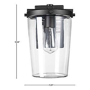 Globe Electric 44632 1-Light Outdoor Wall Sconce, Dark Bronze, Clear Glass Shade