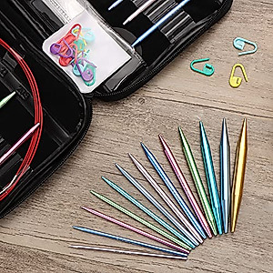 Ruidi 13 Pairs of Interchangeable Circular Knitting Needles Set