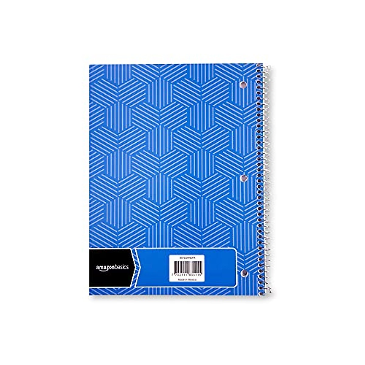 Amazon Basics College Ruled Wirebound Spiral Notebook, 70 Sheet - 5-Pack, Assorted Sunburst Pattern Colors