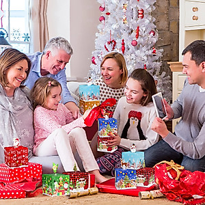 24 Pieces Christmas Gift Boxes 3D Xmas Candy Treat Box for kids Christmas Cookies Boxes Xmas Paper Goody Ornaments Santa Claus Boxes for Xmas Party Favors Supplies Christmas Tree Decoration (Colorful)