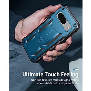FNTCASE for Google Pixel 8 Case: Military Grade Shockproof Rugged Protective Phone Cover with Kickstand, Belt-Clip Holster & Extra Front Frame, Heavy Duty Hard Pixel 8 Cell Phone Cases 5G (Blue)