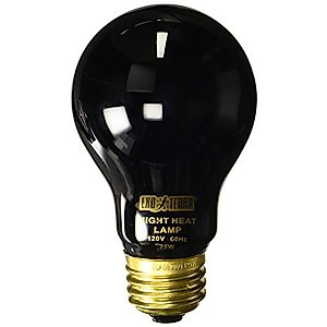 Exo Terra Night Glo Moonlight Heat Lamp, A19 Reptile Terrarium Light Bulb, 75 Watts, PT2130A1