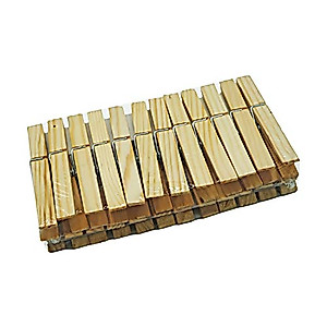 120 Count (Pack of 1) Wooden Clothespins for Crafts, Natural Clothes Pins, Photo Picture Holder, Party Favor Clips, Weddings, Scrapbooks, Baby Showers, Birthday, Holiday (4 x.5 inches)