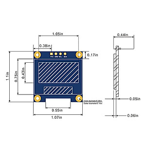 ACEIRMC 4pcs 0.96 Inch OLED Module 12864 128x64 SSD1315 Driver IIC I2C Serial Self-Luminous Display Board Compatible with Arduino Raspberry PI (Blue)