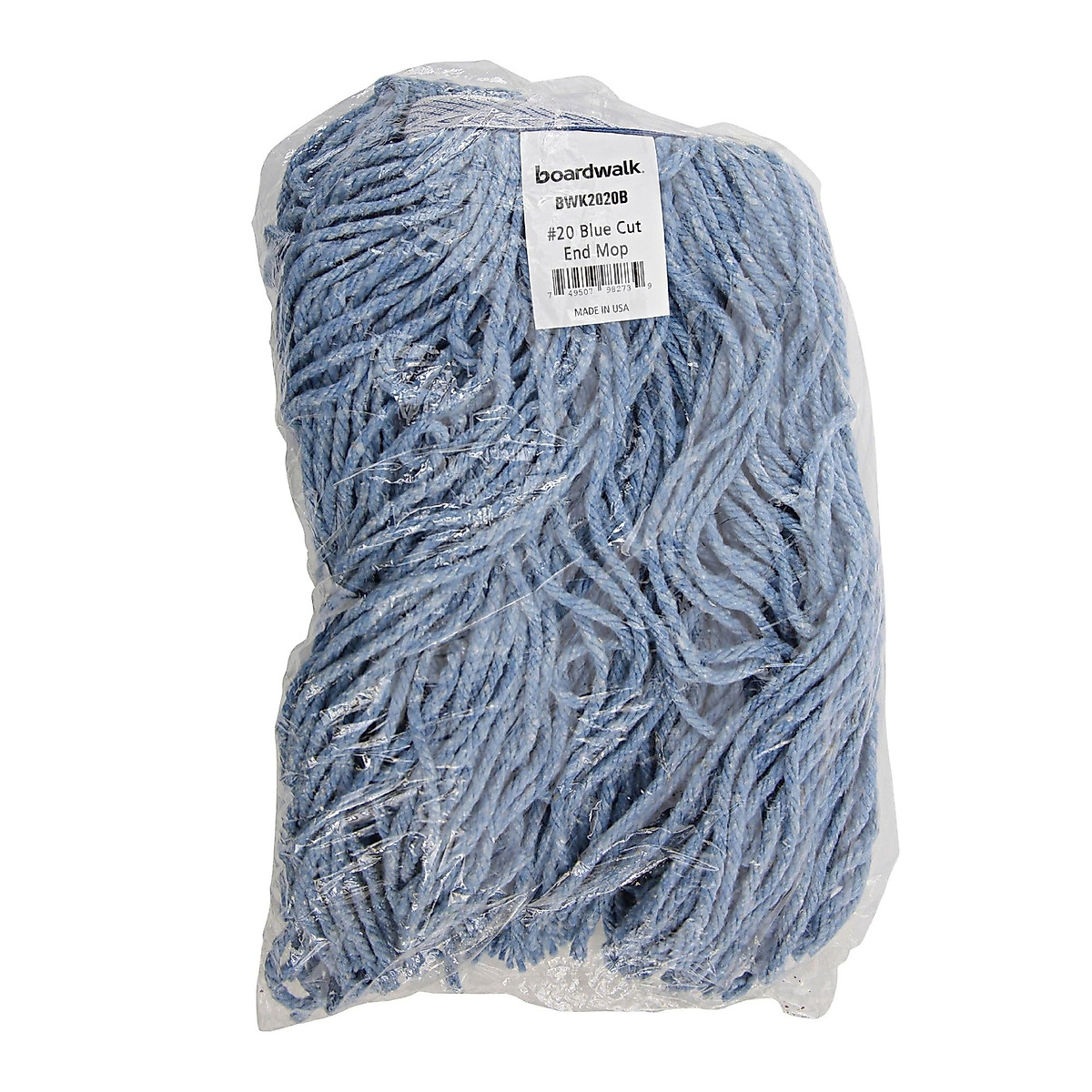 Boardwalk BWK2020B #20 Cut-End Standard Head Cotton/Synthetic Fiber Mop Head - Blue (12/Carton)