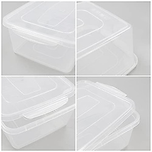 Kekow 4-Pack Plastic Clear Storage Bins with Lids, Plastic Latch Storage Box, 14 L