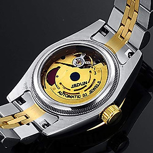 OLEVS Automatic Watches for Womens Ladies Gold and Silver Two Tone Stainless Steel Waterproof Date Wrist Watches Luxury Dress Classic Style