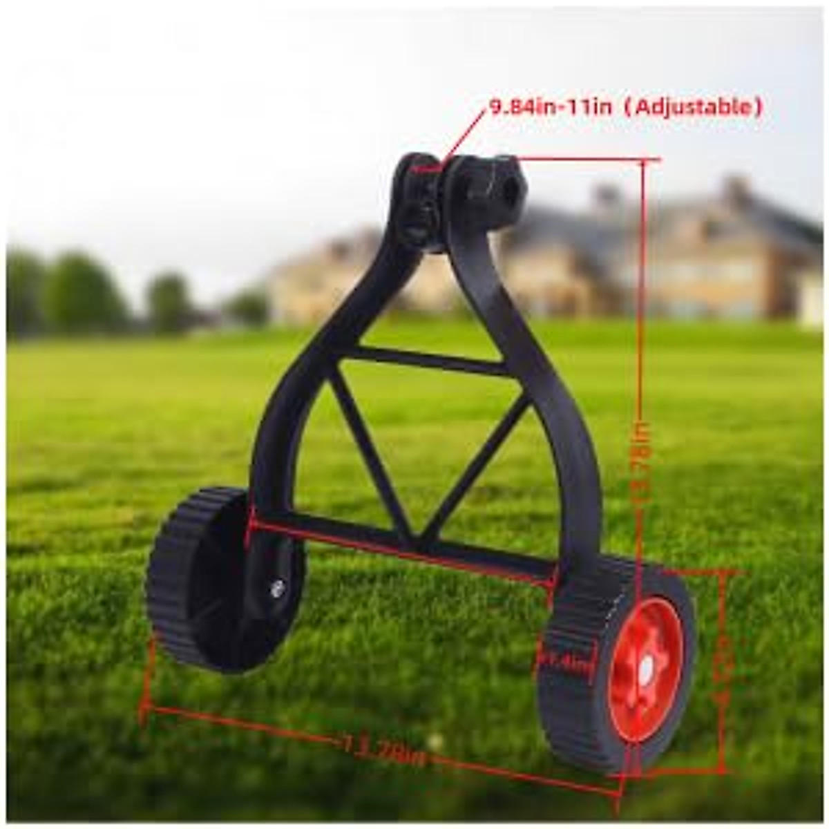 CNImpetus Adjustable String Trimmer Support Wheel for Weed Trimmer, Walk Behind Brush Cutter,Universal Support Auxiliary Wheels Weed Eater Attachments for Weedeaters Weed Trimmer Grass Cutter Holder