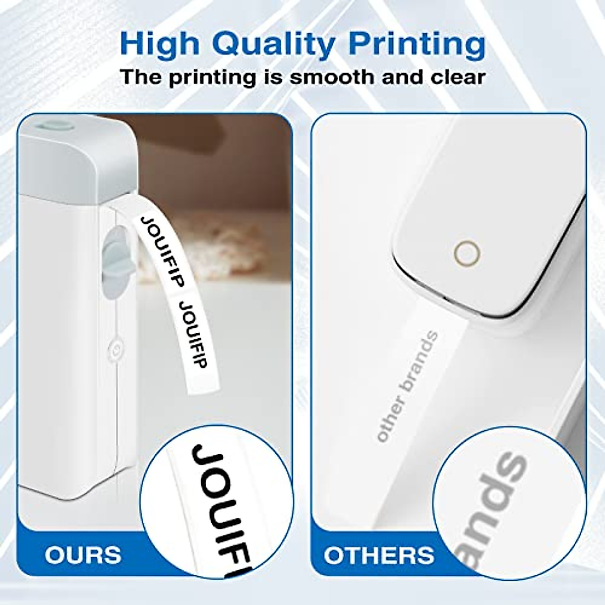 JOUIFIP Bluetooth Label Maker with Tape - Portable Inkless Label Printer for Office, Home, and Business