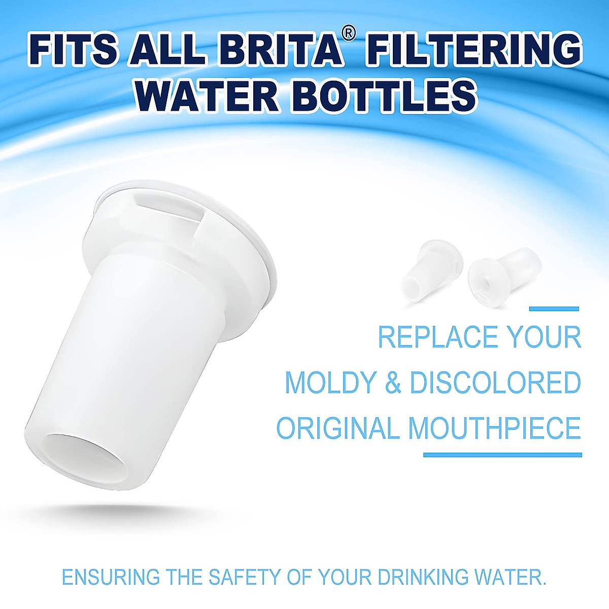 2in1 Brita Water Bottle Filter & Mouthpiece Replacement, Brita Replacement Parts with 2Pcs Brita Water Bottle Filter Replacement & 2Pcs Brita Bite Valve Replacement Compatible with Brita Water Bottle