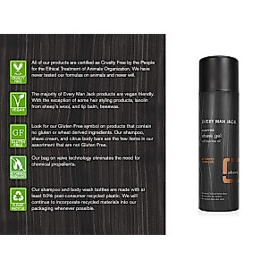 Every Man Jack Activated Charcoal Shave Gel for Men - Soften and Prep Skin and Beard for a Deep Clean and Close, Comfortable Shave with Tea Tree Oil, and Aloe - 6.7-ounce - Twin Pack