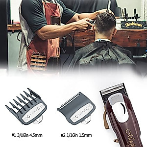 Yinke Clipper Guards for Wahl Clippers Trimmer, Premium Guard with Metal Clip, 2 Cutting Lengths 1/16 in (1.5 mm) & 3/16 in (4.5 mm), Fits Most Full Size Wahl Clipper (Pack of 2)