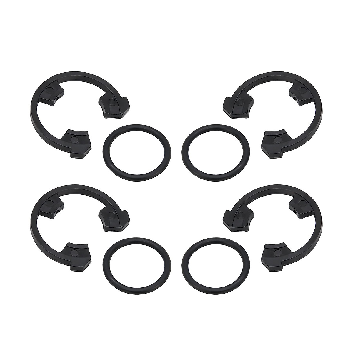 RURBRIN (4+4PCS) 3/4" Water Softener Clip and O-Ring Kit Compatible with GE Kenmore Eco Pure Eco Water Softener, Replace Parts for 7116713 and 7170288