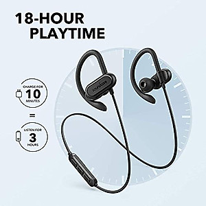 Soundcore Spirit X 2019 Version Wireless Sports Earphones, Bluetooth Headphones with IP68 Waterproof Protection, SweatGuard, Intense Bass, 18H Playtime, for Running, Workout, Sports (Renewed)