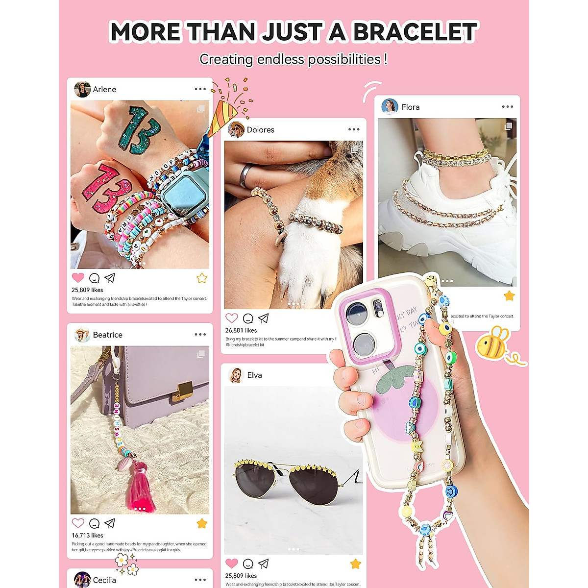 ARTDOT Gold Beads for Jewelry Bracelets Making, 1740 PCS 8 Styles Spacer Beads Kit (Gold, Sliver, Rose Gold)