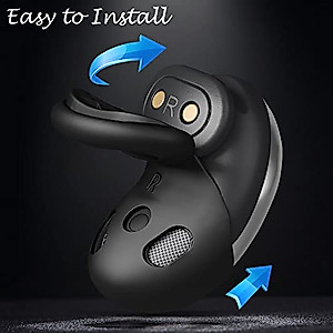 (2 Pairs) Seltureone Compatible for Samsung Galaxy Buds Live Ear Tips, Non-Slip Sound Leakproof Earbuds Cover Accessories for Galaxy Buds Live, Black