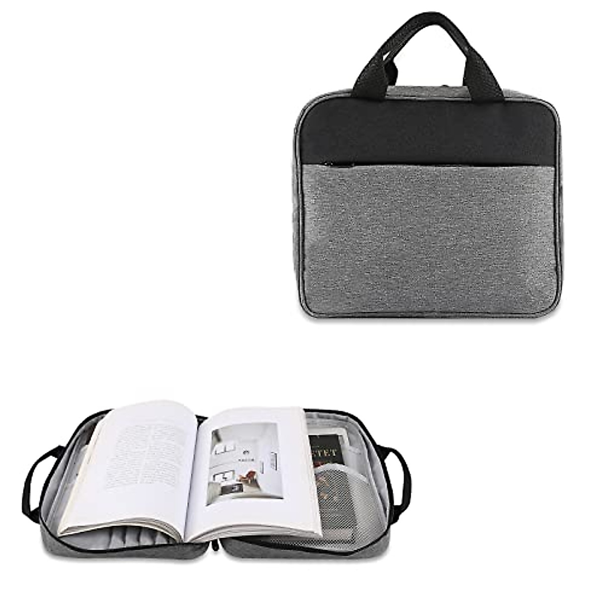 Large Bible Cover,Bible Case,Bible Covers for Women,Bible Cover for Men,Bible Book Cover Bible Bag with Handle & Pocket Study,Bible Case for Women Men Father Kids.Bible Cover Case.Gray