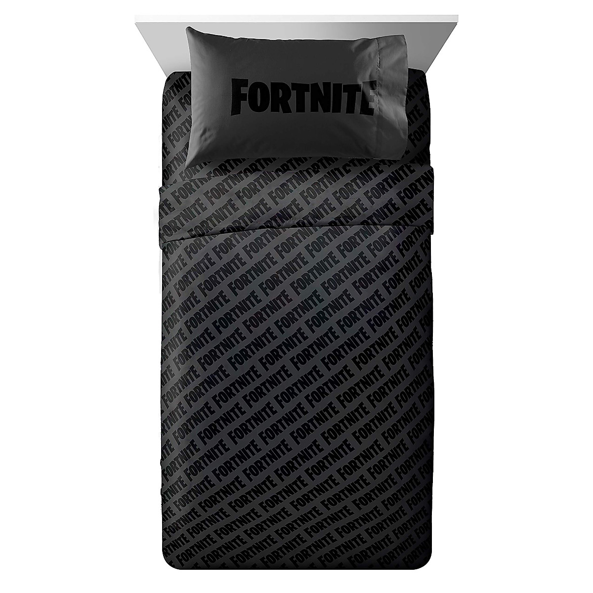 Jay Franco Fortnite Neon Warhol 5 Piece Full Bed Set - includes Comforter & Sheet Set - Bedding Features Llama, Peely, & Vertex - Super Soft Fade Resistant Microfiber (Official Fortnite Product)