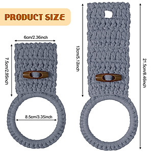 Hoolerry 8 Pcs Hanging Kitchen Towels Ring Crochet Hanging Dish Towel Holder with Loop Button for House Oven Stove Door, 8 Colors(Vivid Colors,Round)