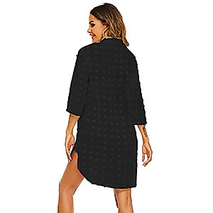 Ekouaer Women Cover Up for Swimwear Loose Beachwear Bikini Bathing Suits V Neck Chiffon Dress,XX-Large