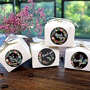 Thank You Sticker Rolls, Business Stickers, Bubble envelopes and Gift Bag Packaging Labels, 500 Sheets per roll, 1.5 inches in Diameter, 4 Different Patterns (500 Sheets/4 Styles)
