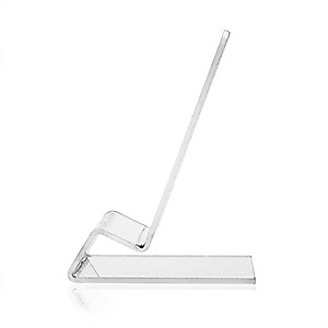 KeCool Universal Mobile Cell Phone Stand Clear Acrylic Display Mount Holder - Durable Transparent Rack Stand Holder for iPhone X 8 7 6s Plus 5s Samsung Huawei Max 5.5" Smartphone Shown (2 Packs)