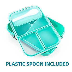 freehour Food Storage Meal Prep Container Box With Lid, 2000ML Large Bento Box For Adults, Leakproof 3 Compartment Bento Lunch Box (Blue)