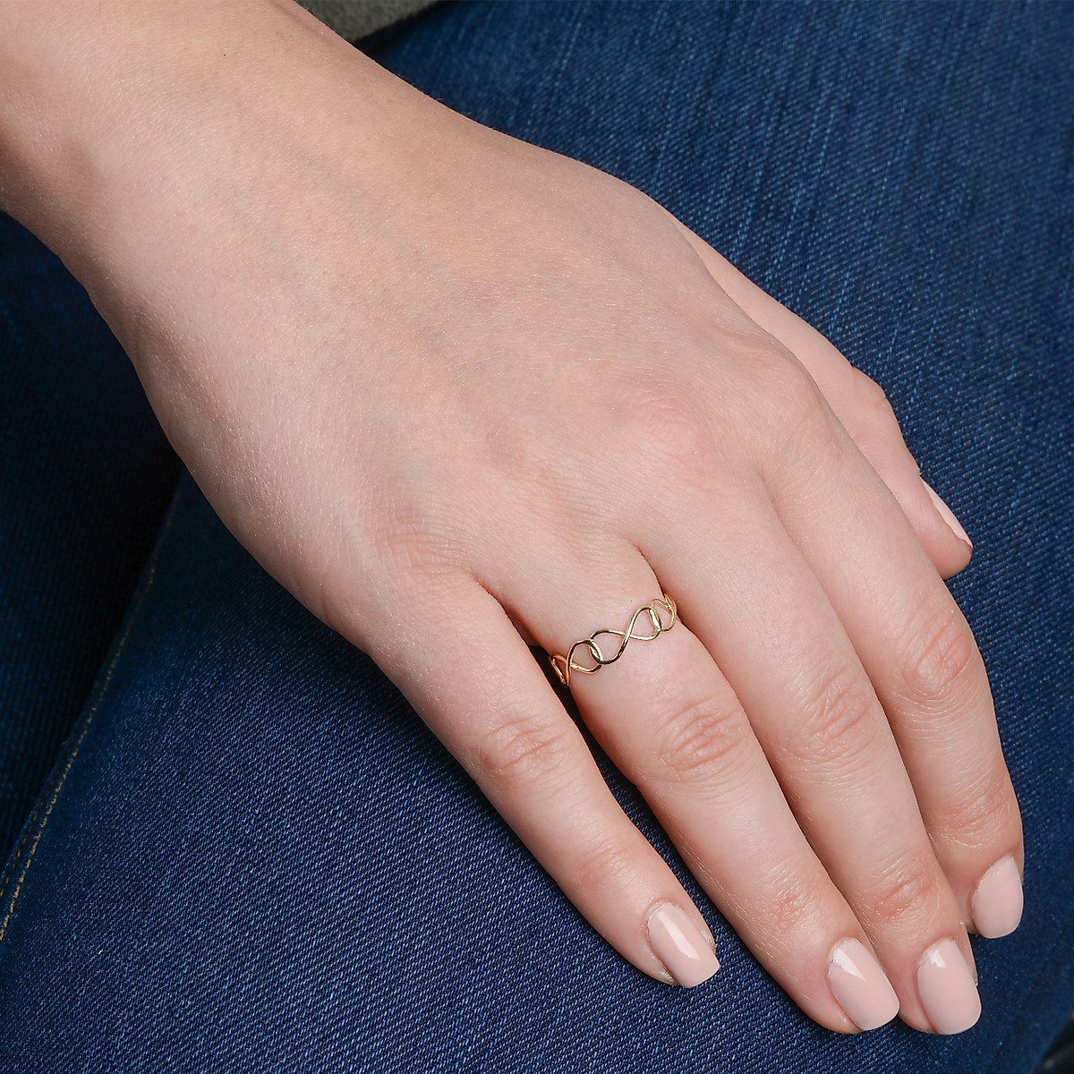 Kooljewelry 14k Yellow Gold Infinity Ring (size 5)