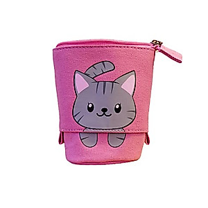 Cute Animal Pencil Case Telescope Telescopic Pencil Box (Cat)