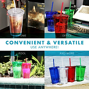 Eco To Go Cold Drink Tumbler - Double Wall -16oz. Capacity - Clear