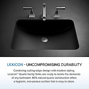 Lexicon Quartz Composite Rectangle Vanity Sink - Black