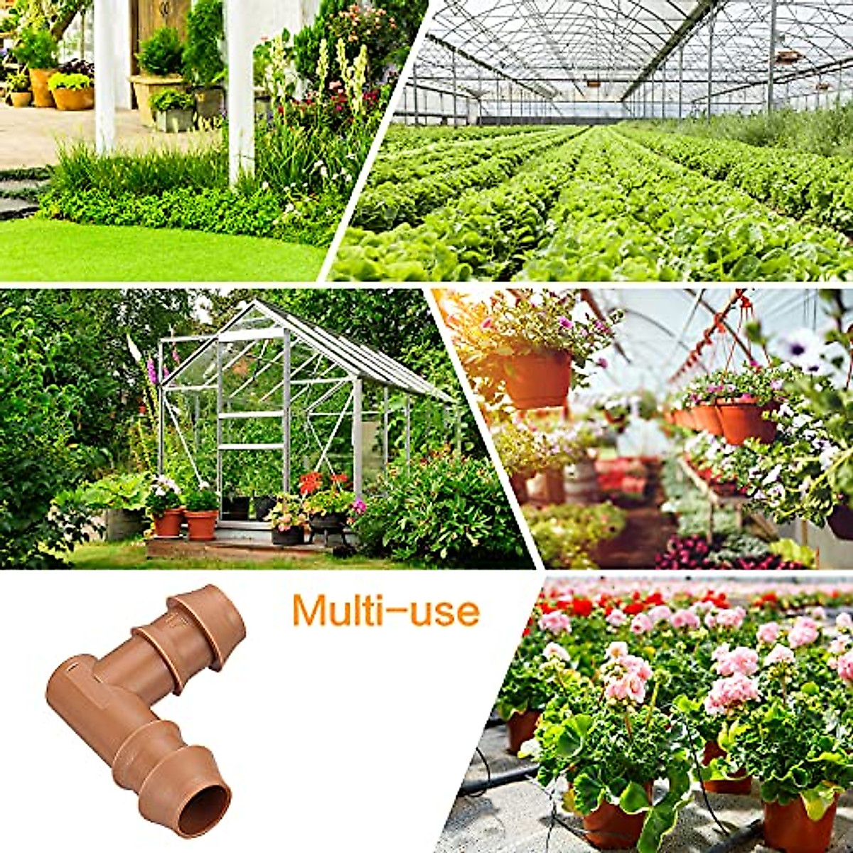 iRunning 18 Pieces Drip Irrigation 1/2" Tubing Elbow Fittings (17mm), Barbed Elbow Connectors for 1/2 Inch Irrigation Tubing (0.600" ID), Drip Line Elbows for Drip Sprinkler Garden Systems