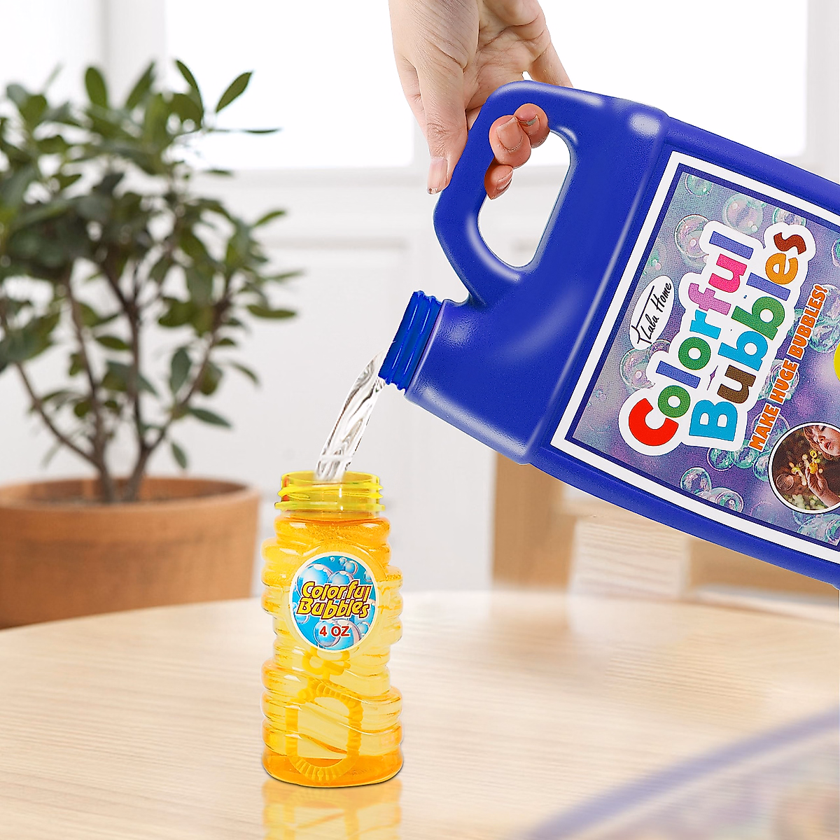 Lulu Home Bubble Concentrated Solution, 1 L/ 33.8 OZ Bubble Refill Solution for Kids Bubble Machine, Giant Bubble Wand, Bubble Blower Toys, Halloween Party Favors (Dark Blue)