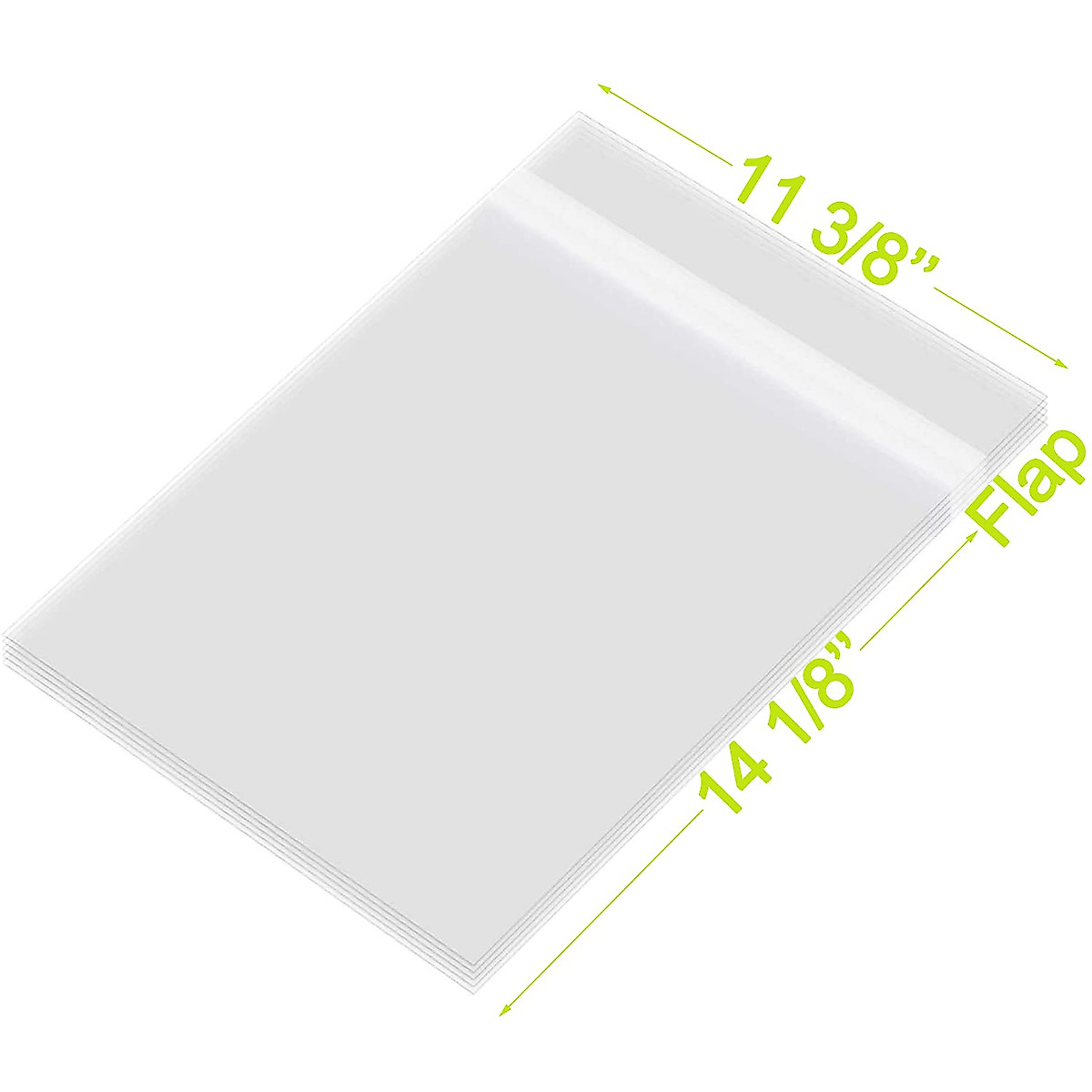 Golden State Art, Pack of 100, Acid-Free Crystal Clear Sleeves Storage Bags for Photo Prints Framing Mats Mattes (Bag Size: 11 3/8 x 14 1/8 inches for 11x14 Mats)