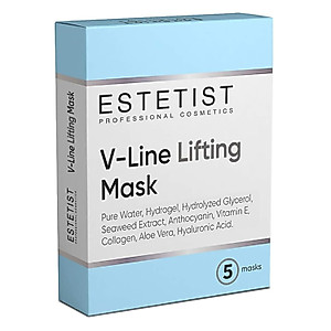 ESTETIST V Shaped Slimming Face Mask, Face Lift Tape Tightening Mask Anti Aging Anti Wrinkle Firming Jawline Slimmer V Line Lifting Belt Face Patch For Firming and Tightening Skin (5 Pack)