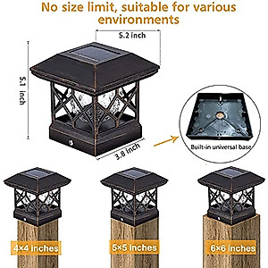 TWINSLUXES Solar Post Cap Lights Outdoor - Waterproof LED Fence Post Solar Lights for 3.5x3.5/4x4/5x5 Wood Posts in Patio, Deck or Garden Decoration…………