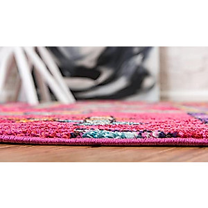 Unique Loom Sedona Collection Distressed, Southwestern, Over-Dyed, Tribal, Abstract Area Rug, 3 ft 3 in x 3 ft 3 in, Pink/Beige