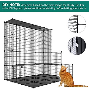 YITAHOME Indoor Cat Cage 2 Tier Kitten Cage House Outdoor Cat Enclosure Ferret Cage DIY Pet Playpen Detachable Metal Kennel for Small Animal, Kitty, Bunny, rv Travel, Camping