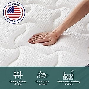 restologie Sigma 10 inch Hybrid Mattress/Made in America/Pocket Coils & Memory Foam for Cooling and Comfort/Reinforced Edge Support/Mattress in a Box/Firm Tight Top (Queen (U.S. Standard))