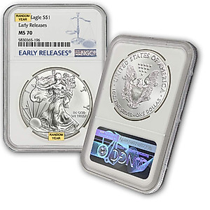 2006 - Present (Random Year) 1 oz American Silver Eagle MS-70 (Type 1 or Type 2 - Early Releases) $1 NGC Mint State