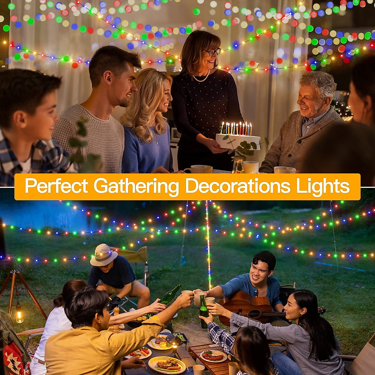 Ollny Christmas Lights 800LED 262FT Plug in, IP67 Waterproof Green Wire Outdoor Christmas Lights with Remote, 8 Modes with Timer Christmas Tree Lights for House Indoor Xmas Decorations (Multicolored)