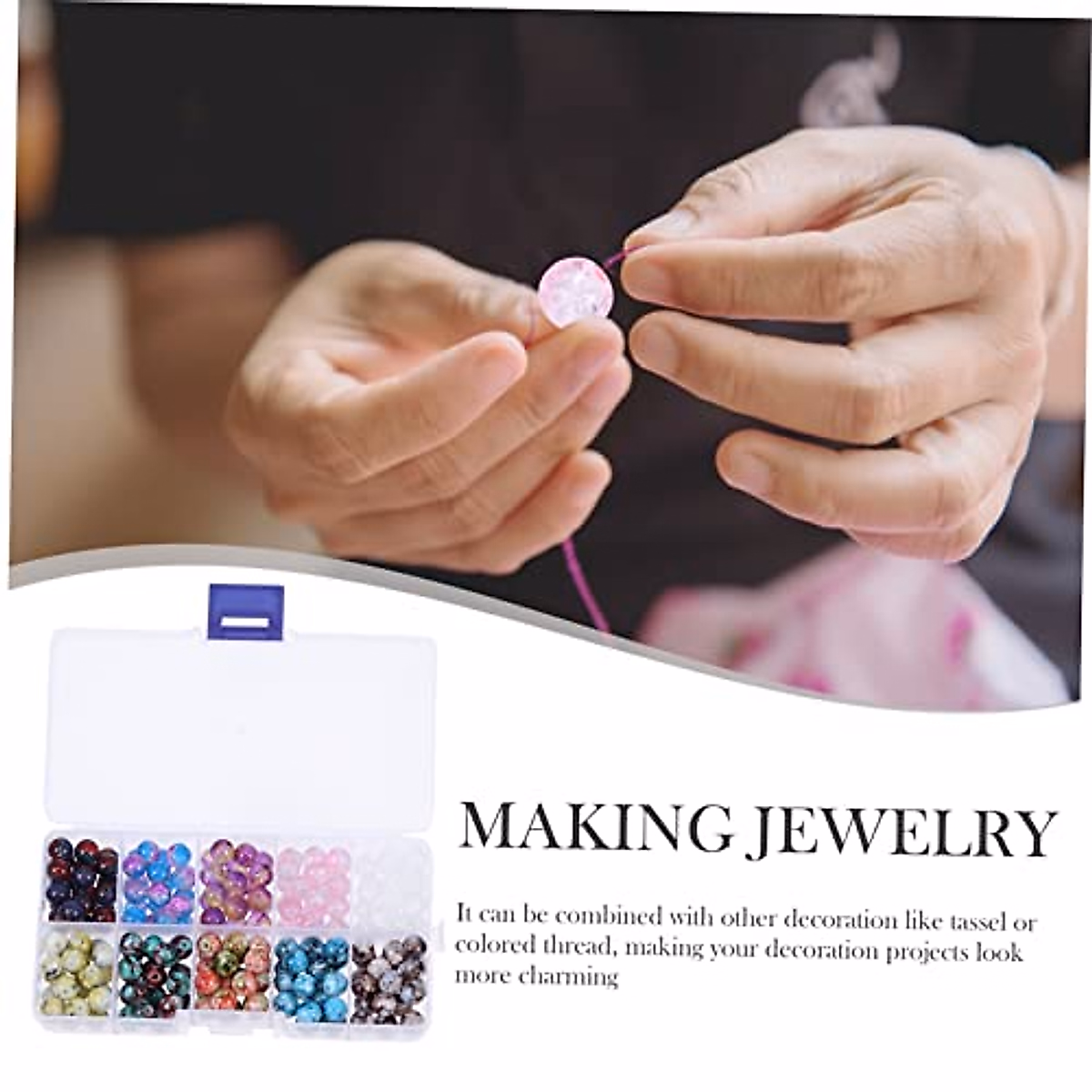 Didiseaon 200pcs Floral Beads Arts and Crafts Kit Gemstone Bracelets Crystal Choker Necklace Loose Beads Lava Bead Bracelet Bulk Necklaces Jewelry Accessories Natural Stone Spacer Beads Chic