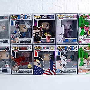 EVORETRO Pop Protector for Funko Pop 4 inch figures - 10 pack - Themed Decal Designed on Display Case such as Bullet Hole, US Flag, Vaulted, Music and more. Will Last for Years to Come