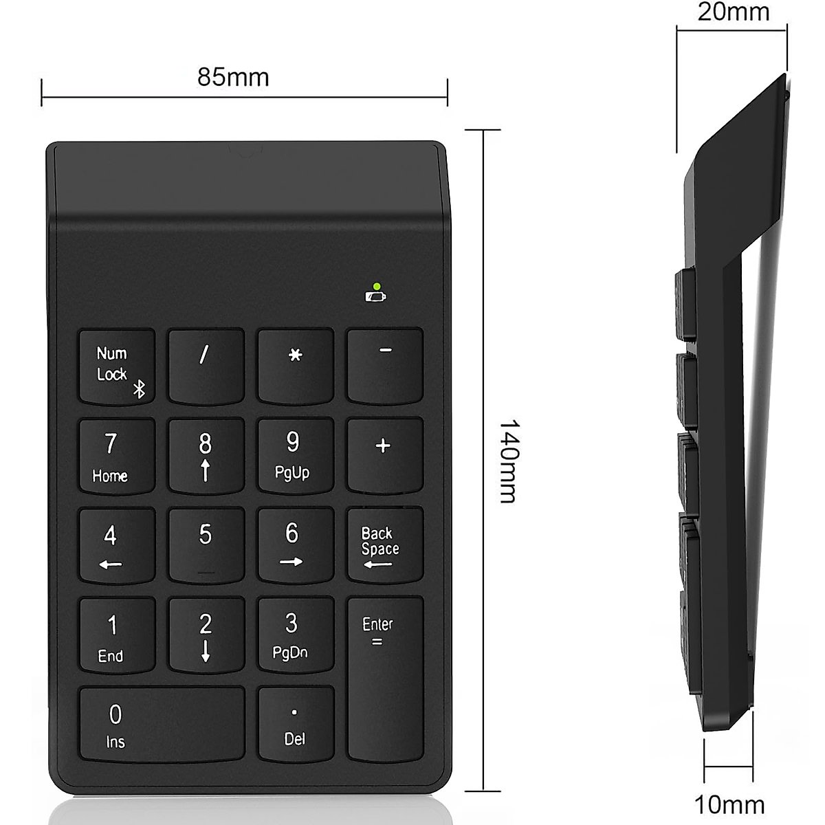 Bluetooth Numeric Keypad – Portable Number Pad Keyboard for Laptop, PC Computers, Desktop | Essential Laptop Accessories Numpad for ChromeBook Surface Notebook Efficient Office Accountant Data Entry