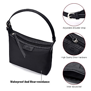 GM LIKKIE Shoulder Clutch Purse for Women, Small Top-Handle Y2K Classic Nylon Purse & Shoulder Handbag